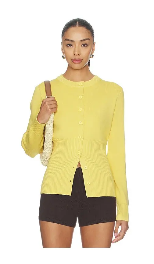 ALIGNE Ruby Knitted Cardigan In Mustard - Butter