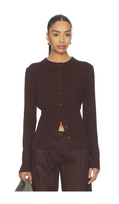 ALIGNE Ruby Knitted Cardigan - Chocolate
