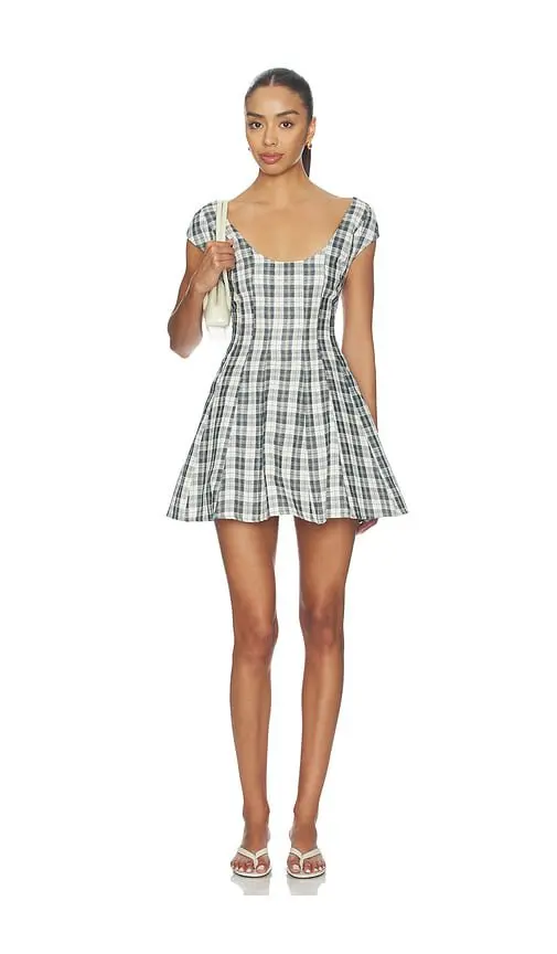 GUIZIO Leila Mini Dress - Green Plaid