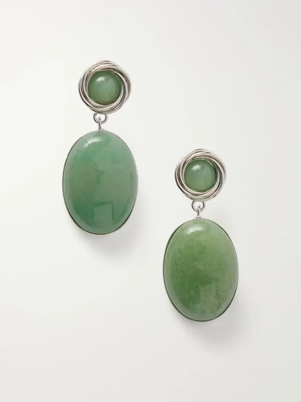 JENNIFER BEHR Ruthie Aventurine Earrings - Green