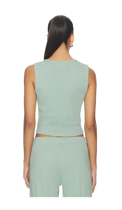 LESET Pointelle Sleeveless Crew - Eucalyptus