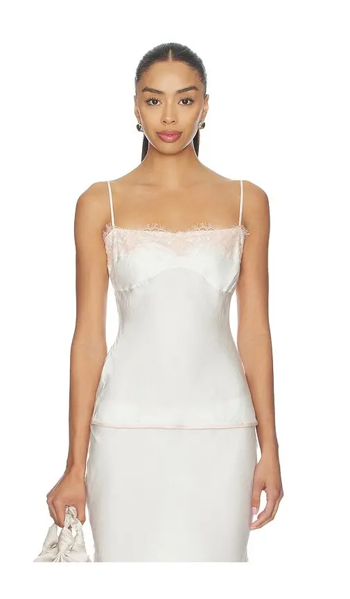 ASTA RESORT Nikolina Camisole In White - Salt & Pink Salt