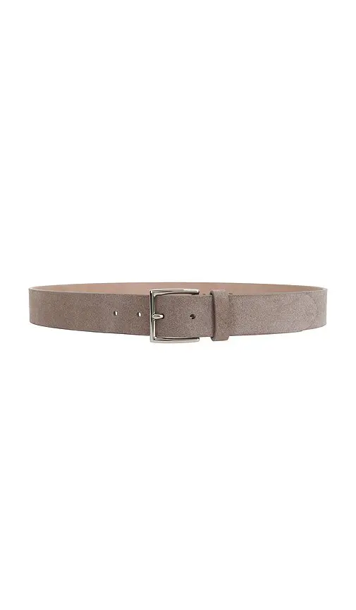 Vince 35mm Flat Suede Belt In Grey - Flint & Palladium