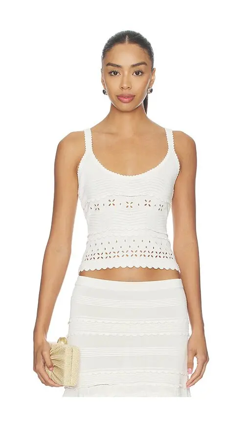Ulla Johnson Esme Eyelet Knit Camisole In Ivory - Cowrie