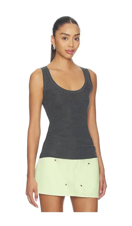 Renggli Scoop Neck Rib Tank - Graphite