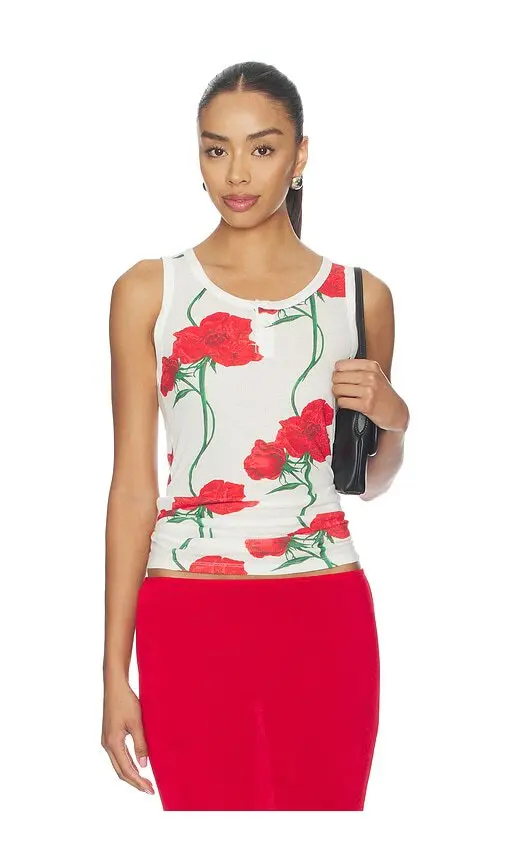 Kenzo Archive Rose Tank Top - Off White