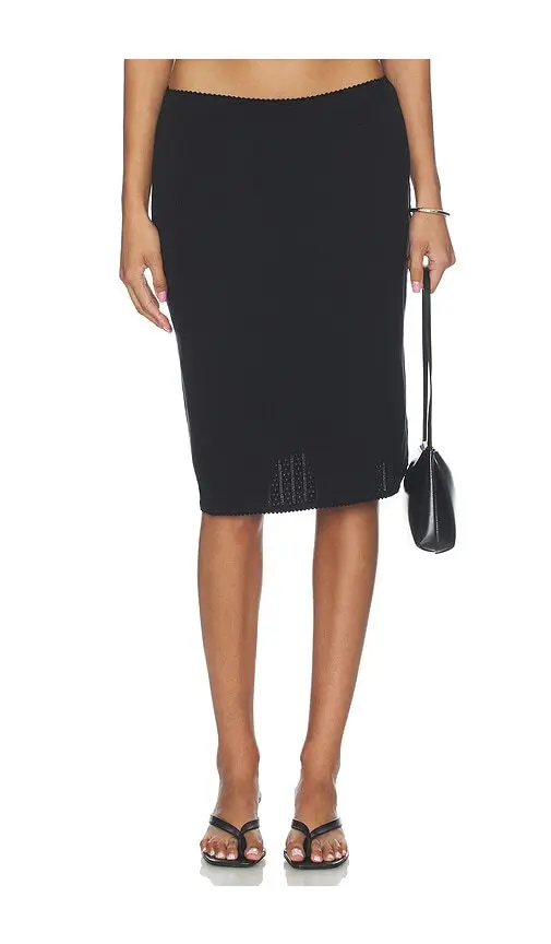 LESET Pointelle Skirt - Black