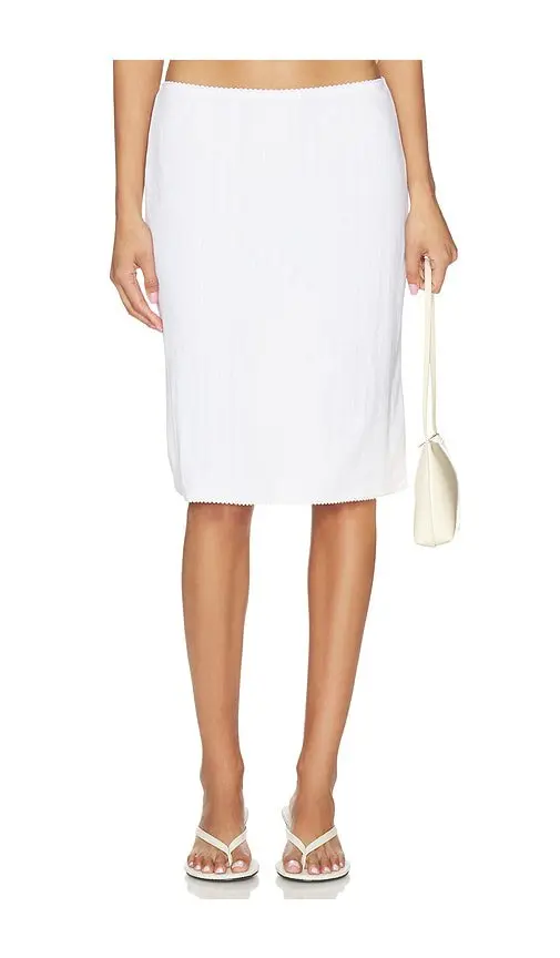 LESET Pointelle Skirt - White