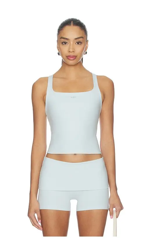 437 The Contour Tank Top In Baby Blue - Ice Blue