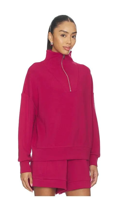 Varley Hawley Half Zip Pullover - Rich Raspberry