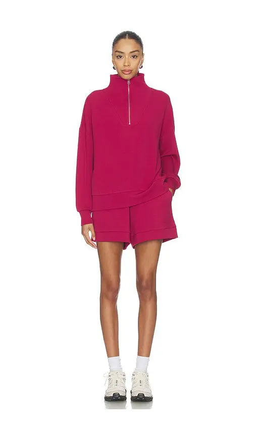 Varley Hawley Half Zip Pullover - Rich Raspberry