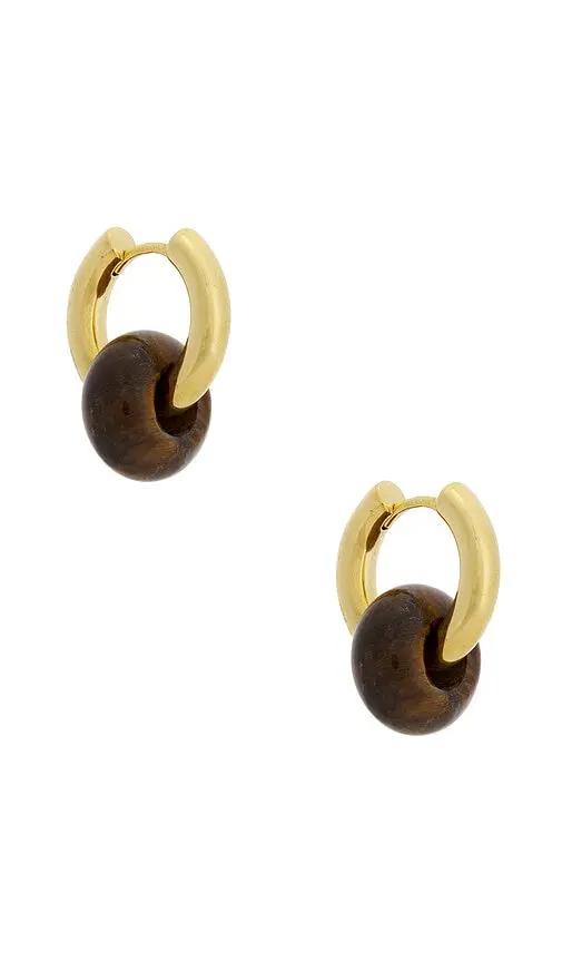 Anni Lu Glazed Donut Hoops In Brown,metallic Gold - Eye Of The Tiger