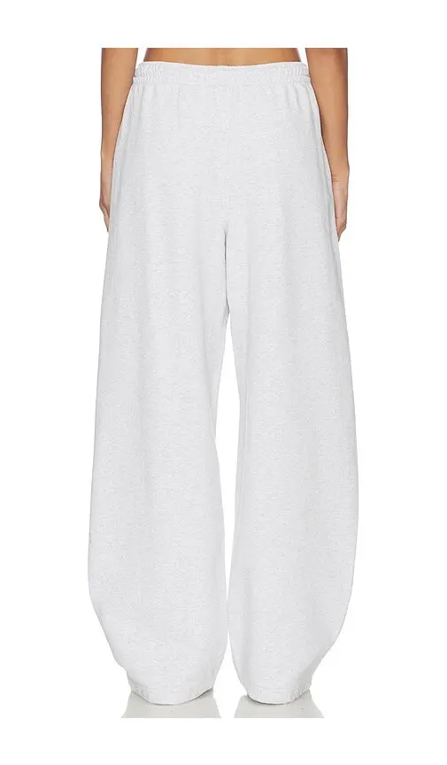 Alexander Wang Mid Rise Sweatpant With Rhinestone Drawcord - Light Heather Grey