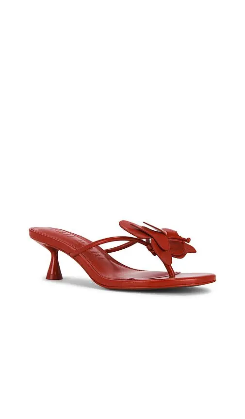 Cult Gaia Addison Sandal With Floral Detail - Vermillion