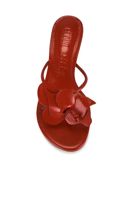 Cult Gaia Addison Sandal With Floral Detail - Vermillion