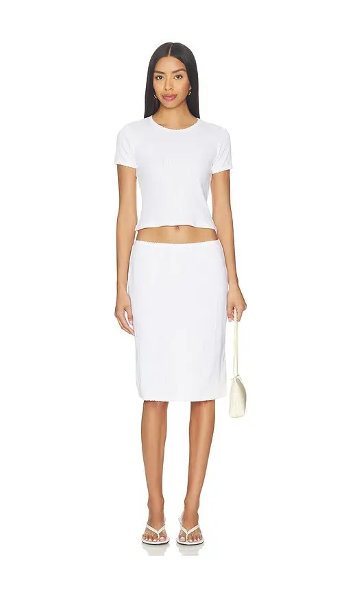 LESET Pointelle Baby Tee