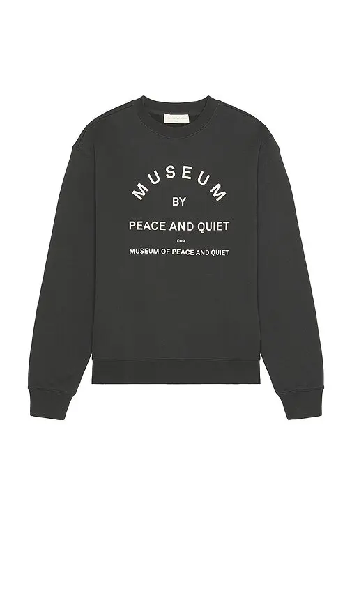 MUSEUM OF PEACE & QUIET Embroidered Logo Crewneck - Black