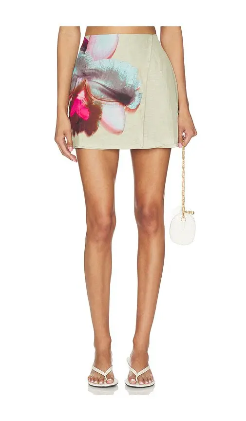 AMUR Orielle Asymmetrical Skirt - Sage Orchid