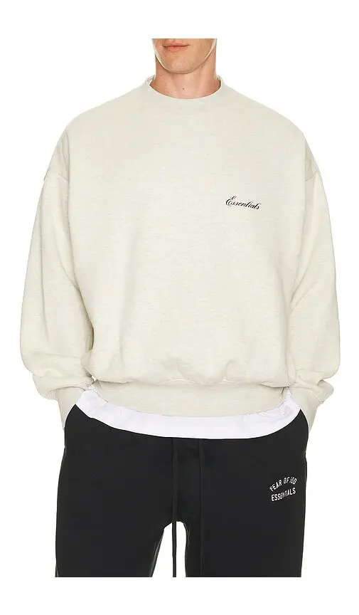 Fear Of God Classic Crewneck Sweatshirt In Oatmeal Heather/light Heather In Light Grey - Oatmeal Heather & Light Heather