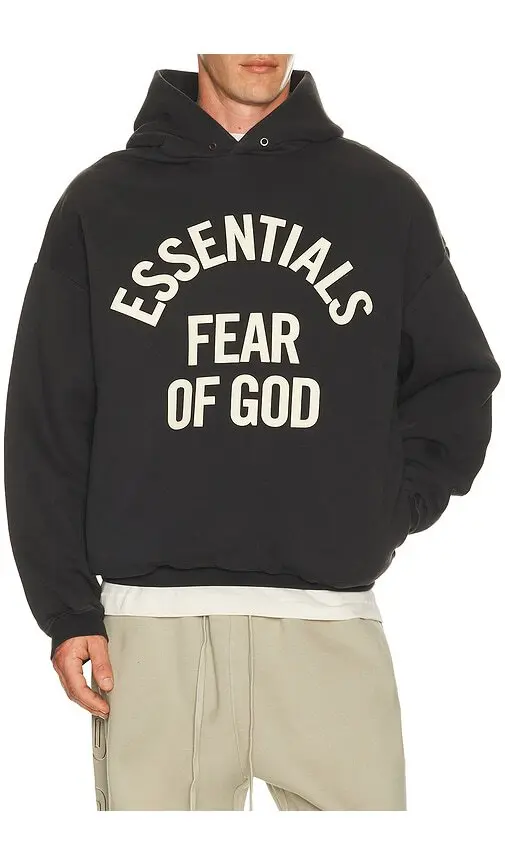Fear Of God Campus 90's Hoodie In Black - Faded Black