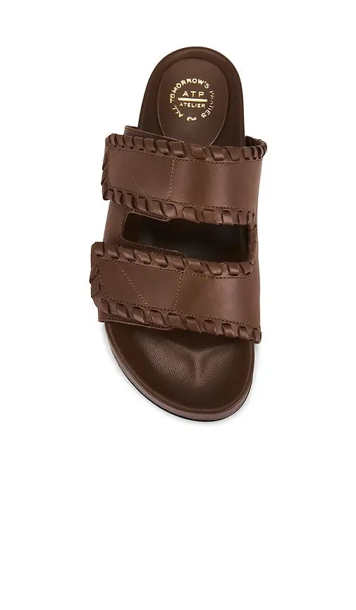 ATP ATELIER Furlo Stitch Sandal In Brown - Cannella