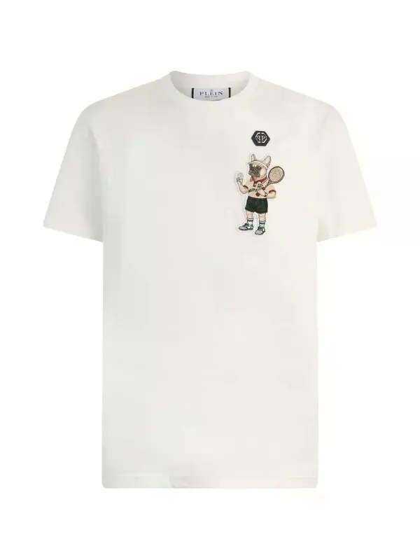 Philipp Plein New York Tennis Embroidered-patch Round-neck T-shirt