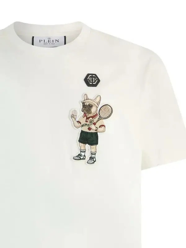 Philipp Plein New York Tennis Embroidered-patch Round-neck T-shirt