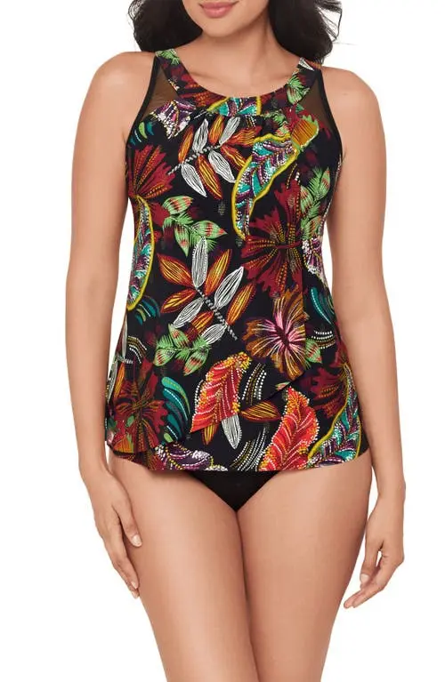 Miraclesuit Pluma Orla Ursula Underwire Tankini Top - Black Multi