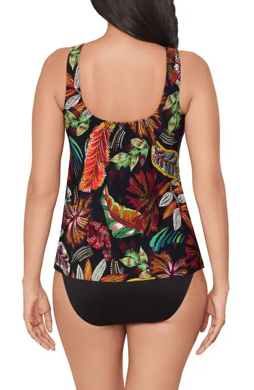 Miraclesuit Pluma Orla Ursula Underwire Tankini Top - Black Multi