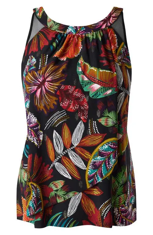 Miraclesuit Pluma Orla Ursula Underwire Tankini Top - Black Multi