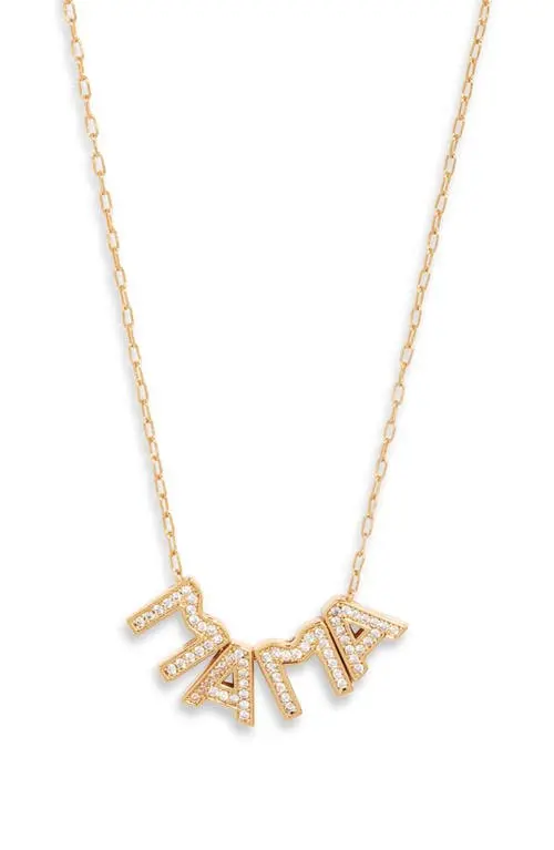 Nordstrom Mama Initial Pendant Necklace - Clear- Gold