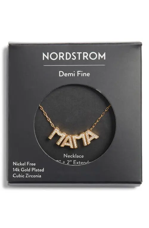 Nordstrom Mama Initial Pendant Necklace - Clear- Gold