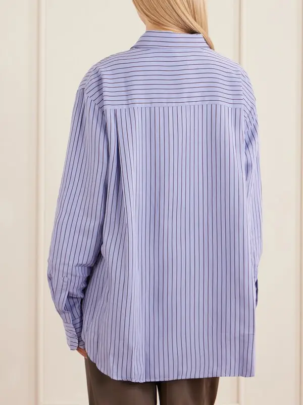 THE FRANKIE SHOP Striped Satin Peri Shirt