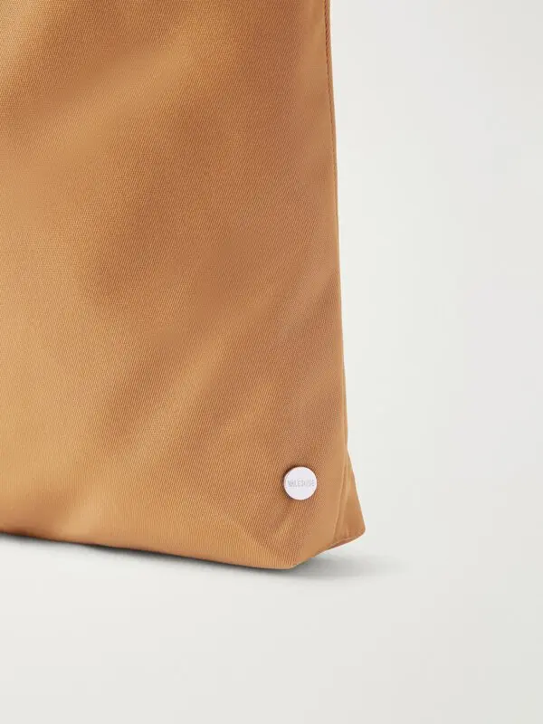 VALESQUE Thea Leather-trimmed Satin-shell Tote Bag
