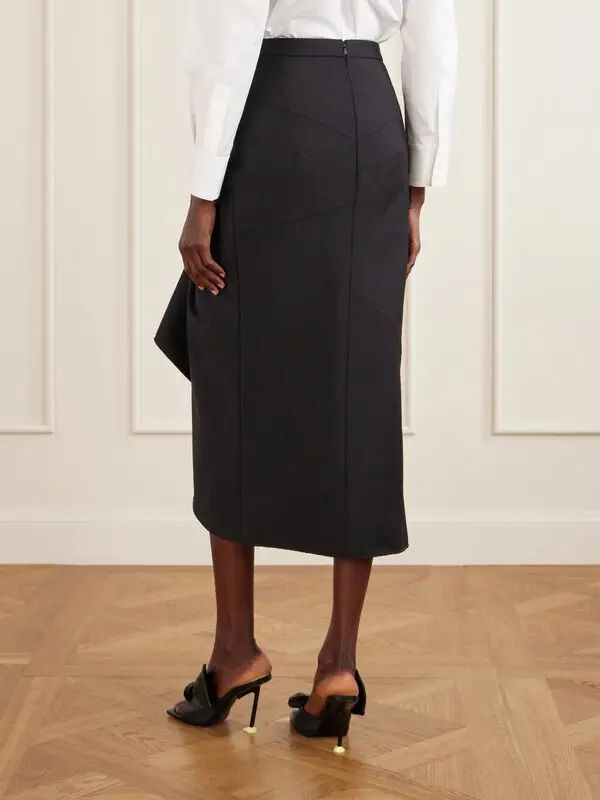 Givenchy Wool And Mohair-blend Maxi Wrap Skirt - Black