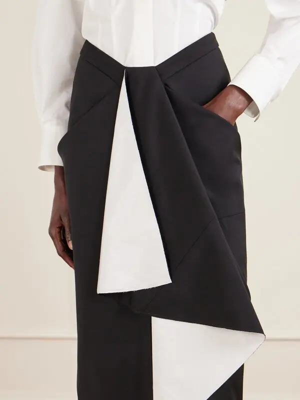 Givenchy Wool And Mohair-blend Maxi Wrap Skirt - Black