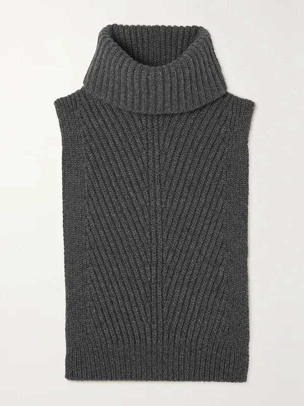 THE ROW Aso Ribbed Cashmere Turtleneck Tank