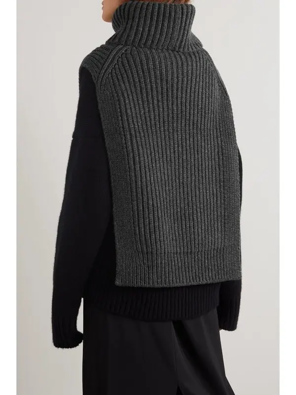 THE ROW Aso Ribbed Cashmere Turtleneck Tank