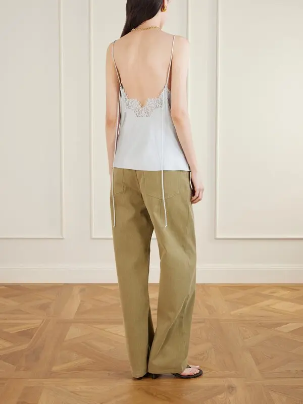 RÓHE Lace-trimmed Silk Camisole - Blue