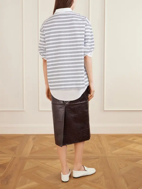 RÓHE Oversized Striped Polo Shirt - Blue