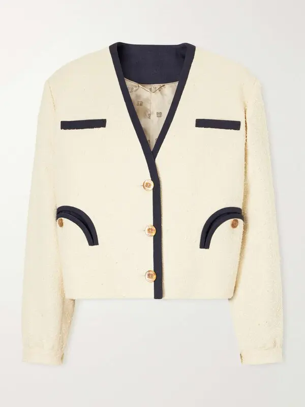 BLAZÉ MILANO Orinda Riviera Cropped Blazer - Cream