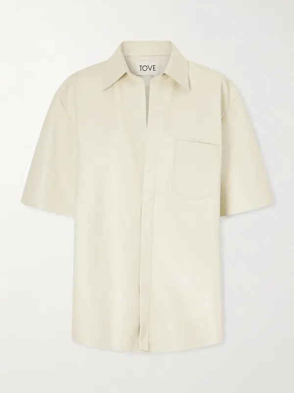 Tove Jiayun Leather Shirt - Neutrals