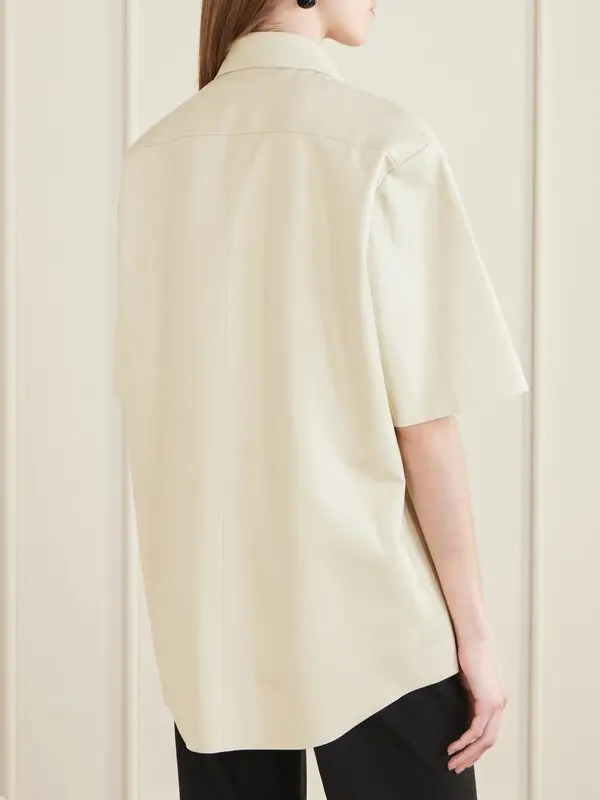 Tove Jiayun Leather Shirt - Neutrals