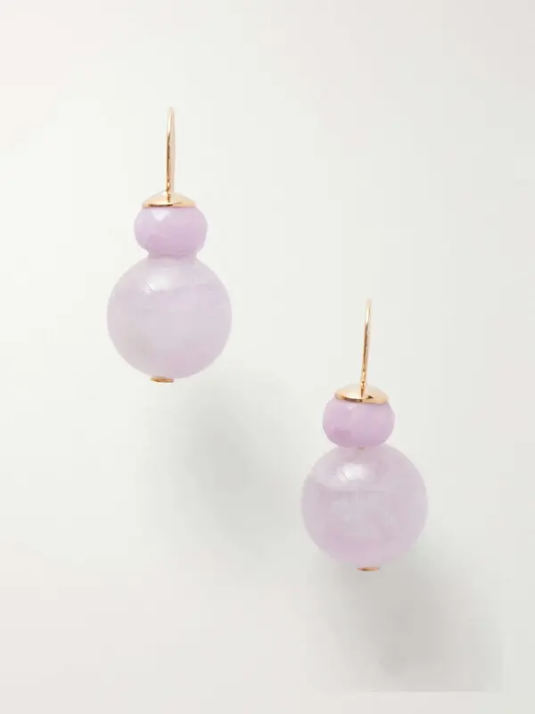 JENNIFER BEHR Gold-tone Crystal Earrings - Lilac