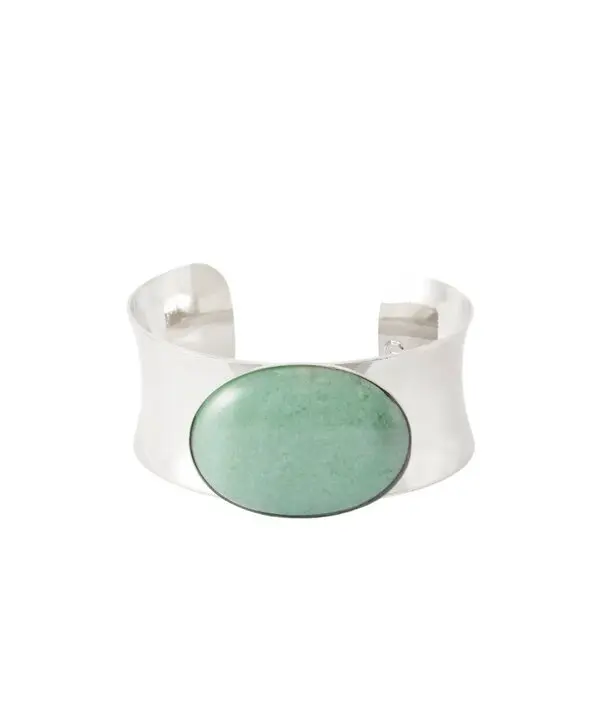 JENNIFER BEHR Silver-tone Aventurine Bangle - Green