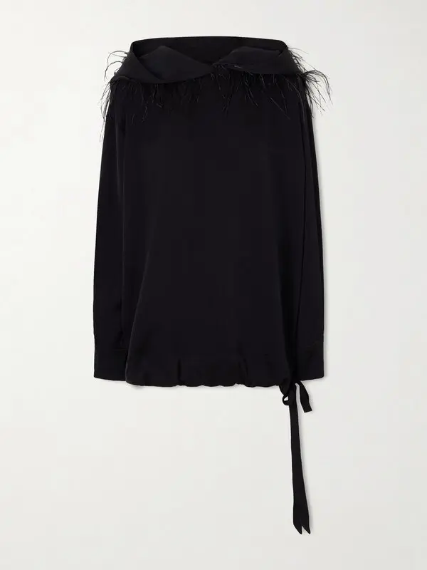 Sharon Wauchob Aly Feather-trimmed Hoodie