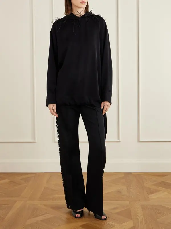 Sharon Wauchob Aly Feather-trimmed Hoodie