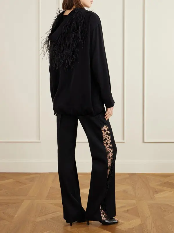 Sharon Wauchob Aly Feather-trimmed Hoodie