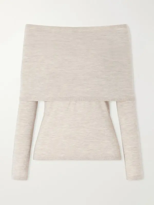 Max Mara Faretra Off-the-shoulder Cashmere Top - Neutrals
