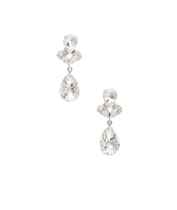 JENNIFER BEHR Mariza Crystal Drop Earrings - Silver